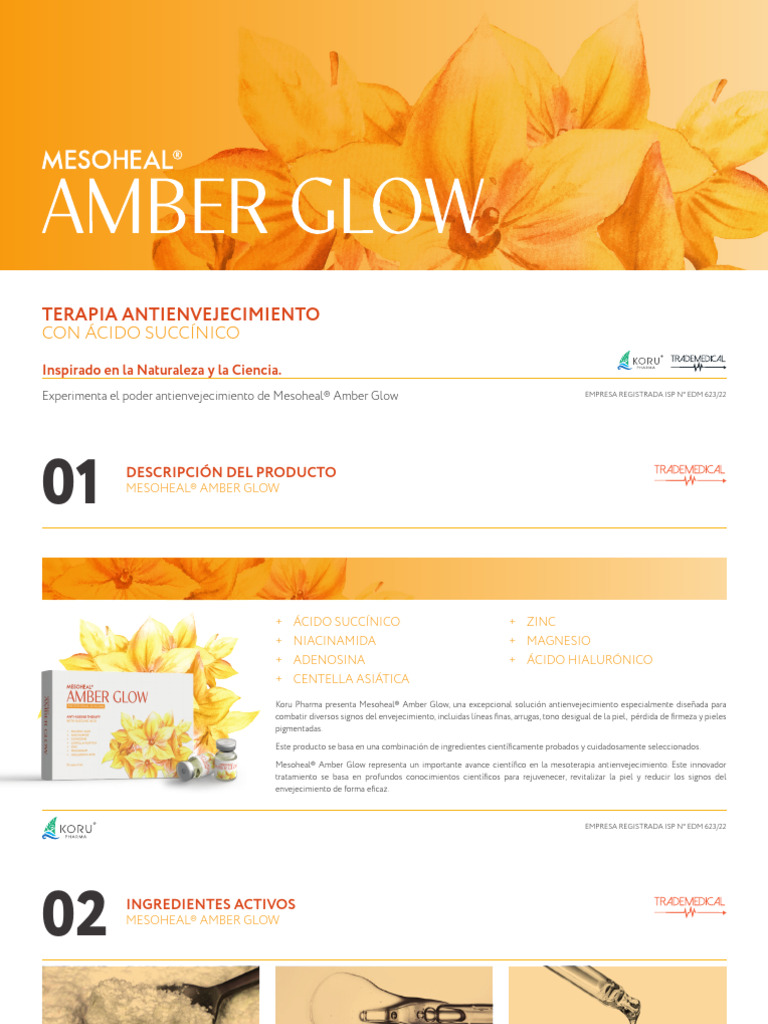 Brochure Amber Glow - Compressed Meso Glow | PDF | Antioxidante | Piel