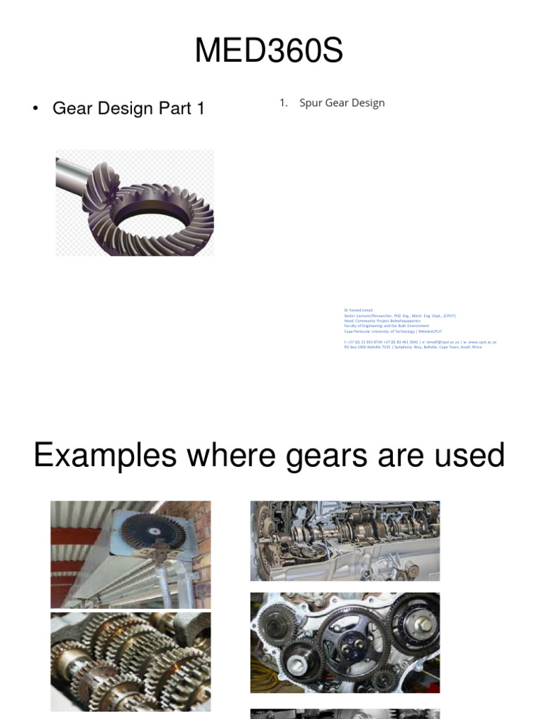 Spur Gear Design Overview and Analysis | PDF | Gear | Mechanical ...