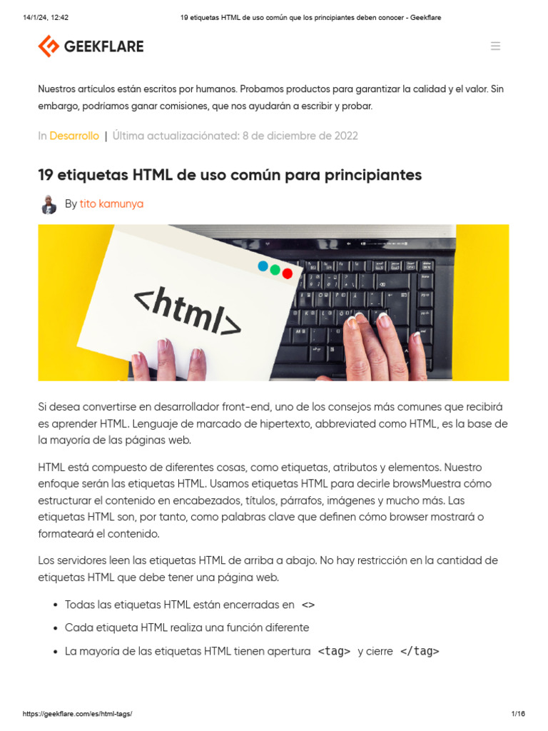 19 etiquetas HTML de uso común que los principiantes deben conocer ...