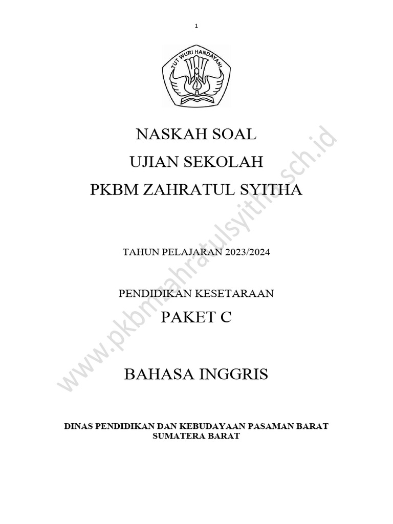 Soal Utama Bahasa Inggris Paket C Zs 2024 | PDF | Camera | Komodo Dragon