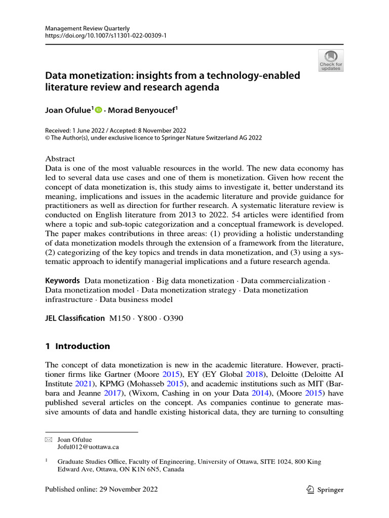 Data Monetization | PDF | Big Data | Business Model Data Monetization | PDF | Big Data | Business Model