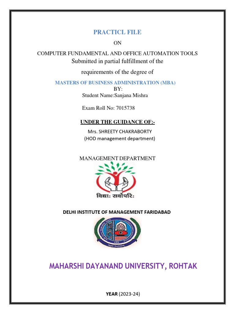 Mba Project Report Sanjana2023 2024 | PDF | Internet | Computer Network