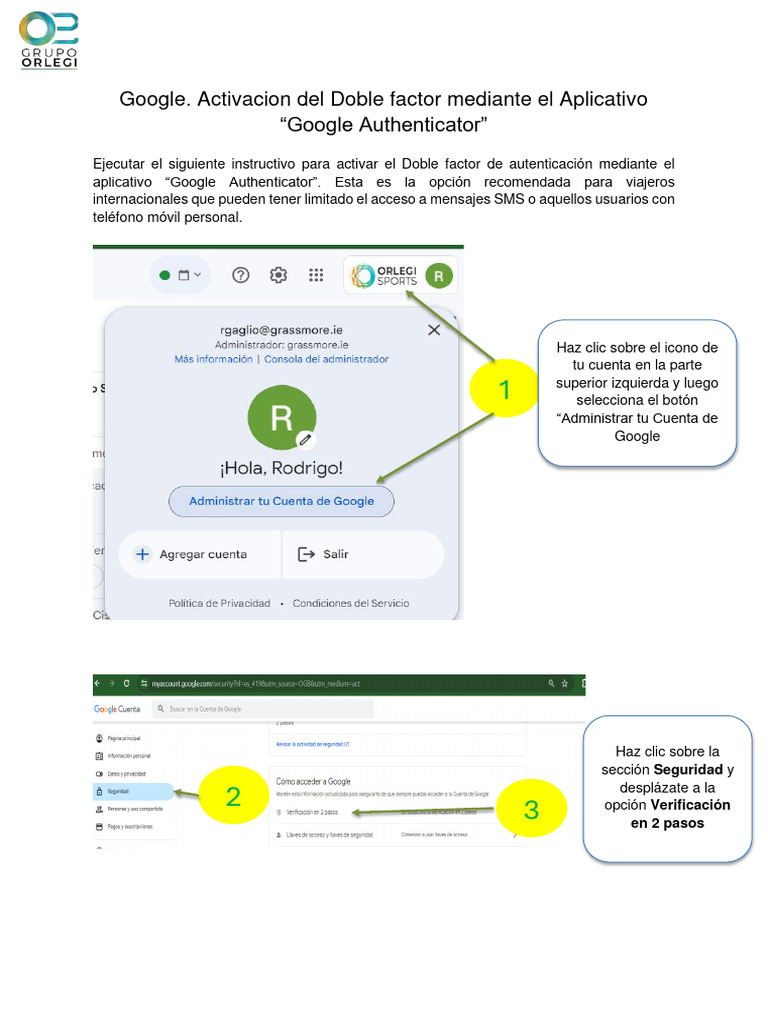 Instructivo Google-Doble Factor Mediante Aplicacion Google Authenticator v2 | PDF | Aplicación ...