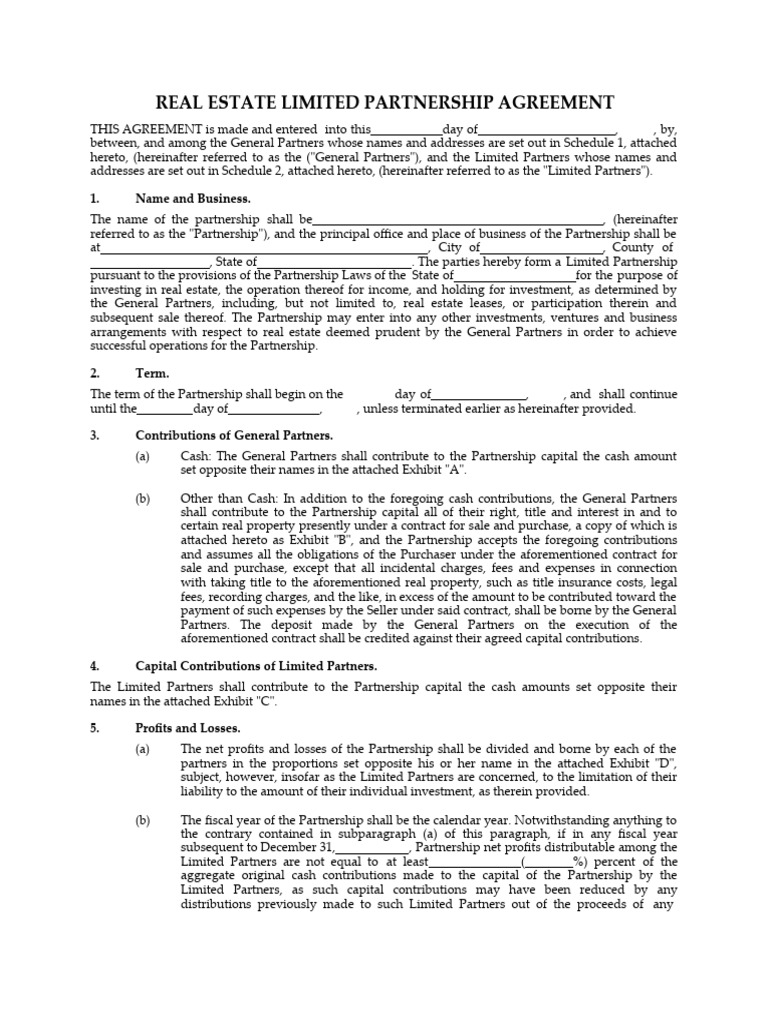 Limited Partnership Agreement 15 | PDF | Partnership | Limited Partnership