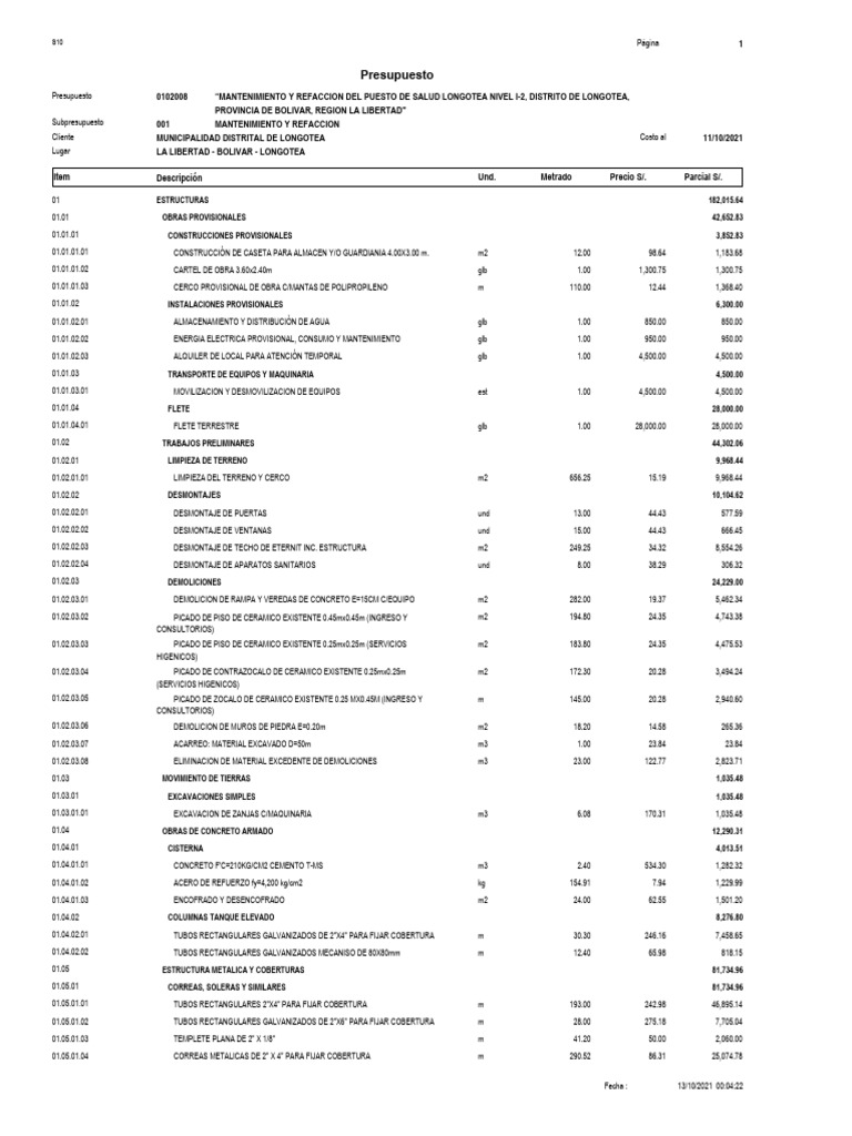 Presupuestocliente | PDF | edificio | Construyendo tecnología