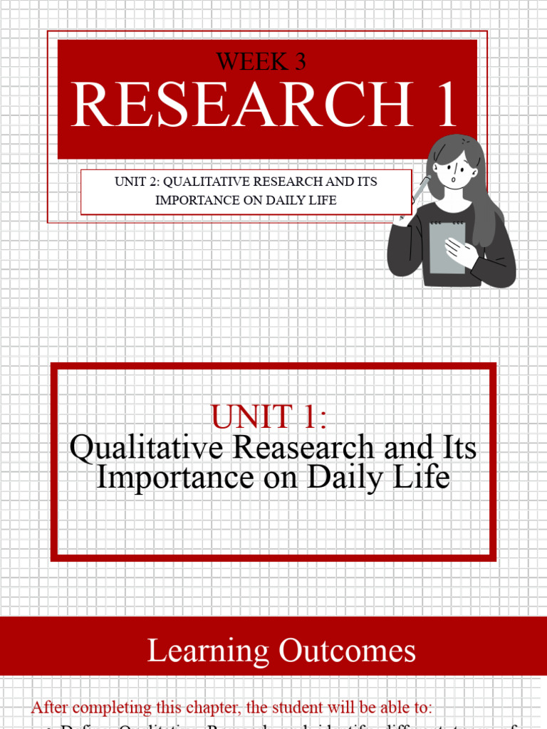 WEEK 3 RESEARCH 1 UNIT 2 Qualitative Reasearch and Its Importance On ...