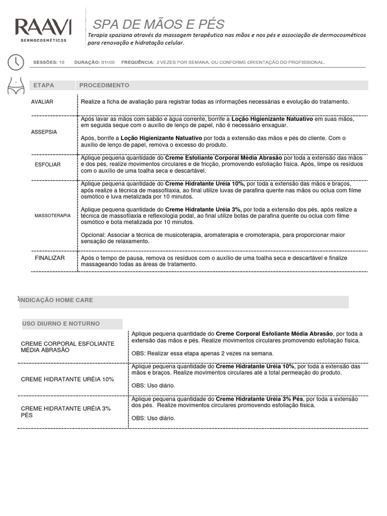Protocolo de Spa para Mãos e Pés | PDF | Massagem