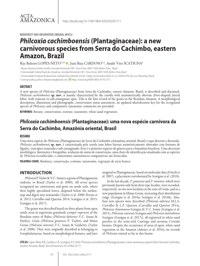 New Carnivorous Plant Species in Amazon | PDF | Branches Of Botany | Plants