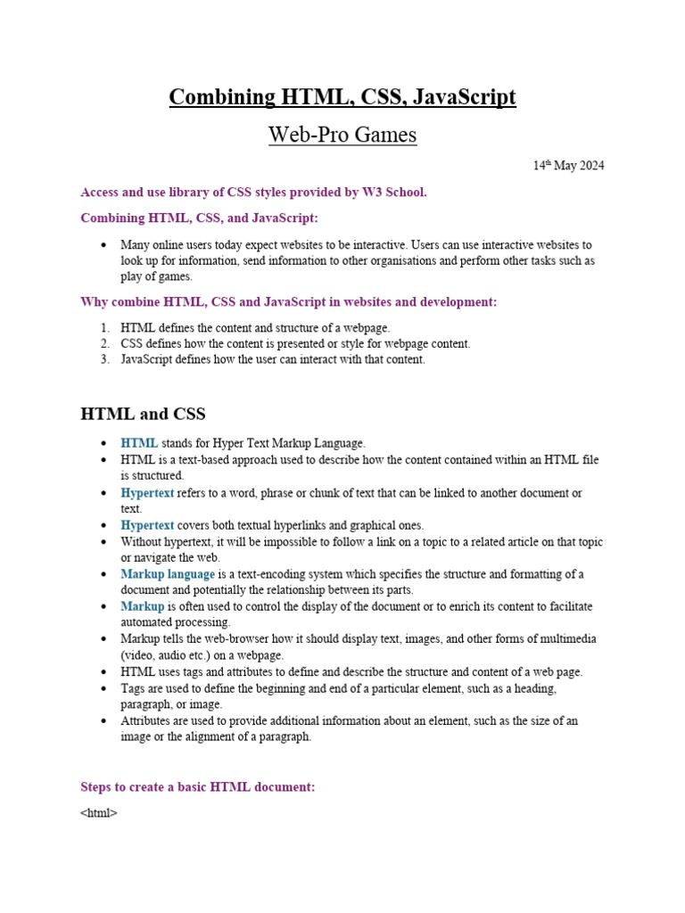 Combining HTML | Download Free PDF | Html | Html Element