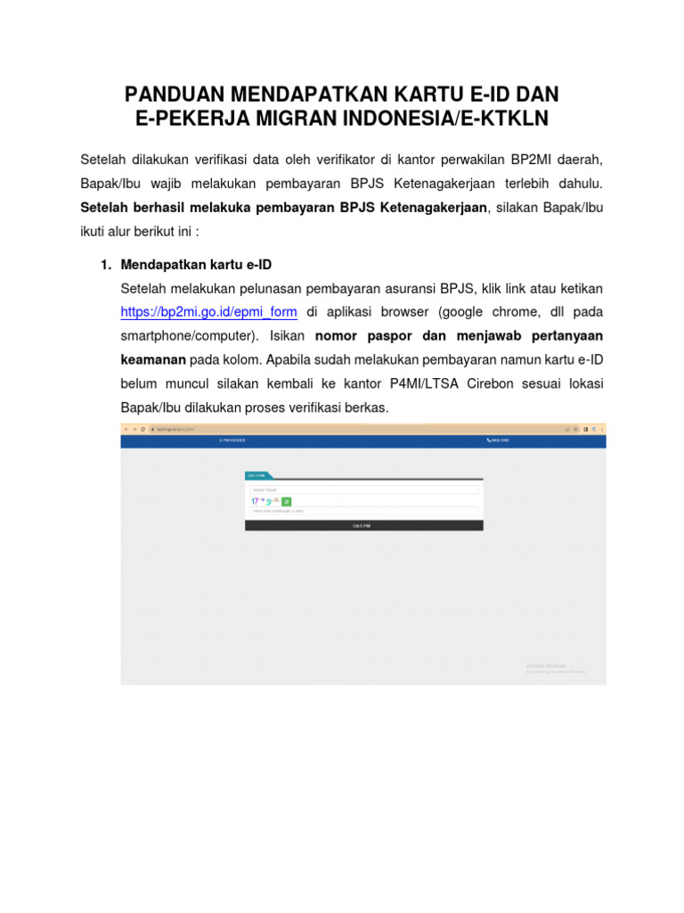Panduan Pelayanan Penerbitan Ektkln Dan BPJS Ketenagakerjaan P4mi ...