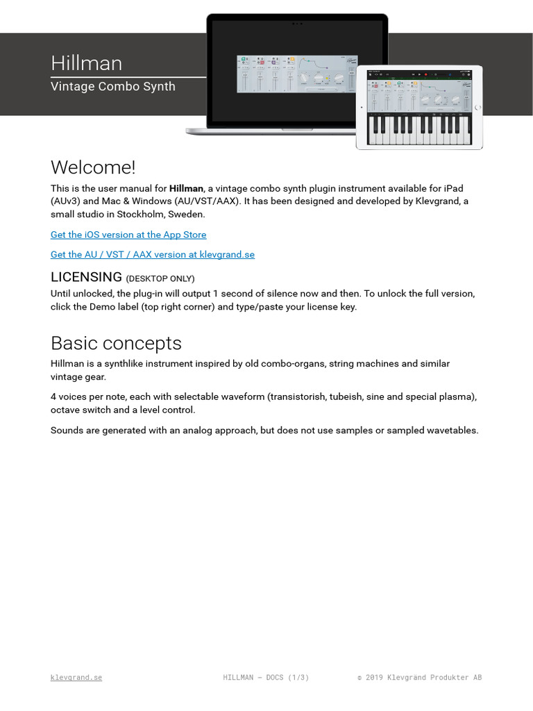 Hillman Docs | Download Free PDF | Synthesizer | Software