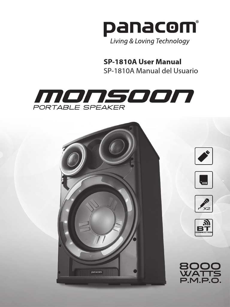 Manual - PARLANTE PANACOM - SP - .1810a | PDF | Altoparlante | Tecnología de sonido