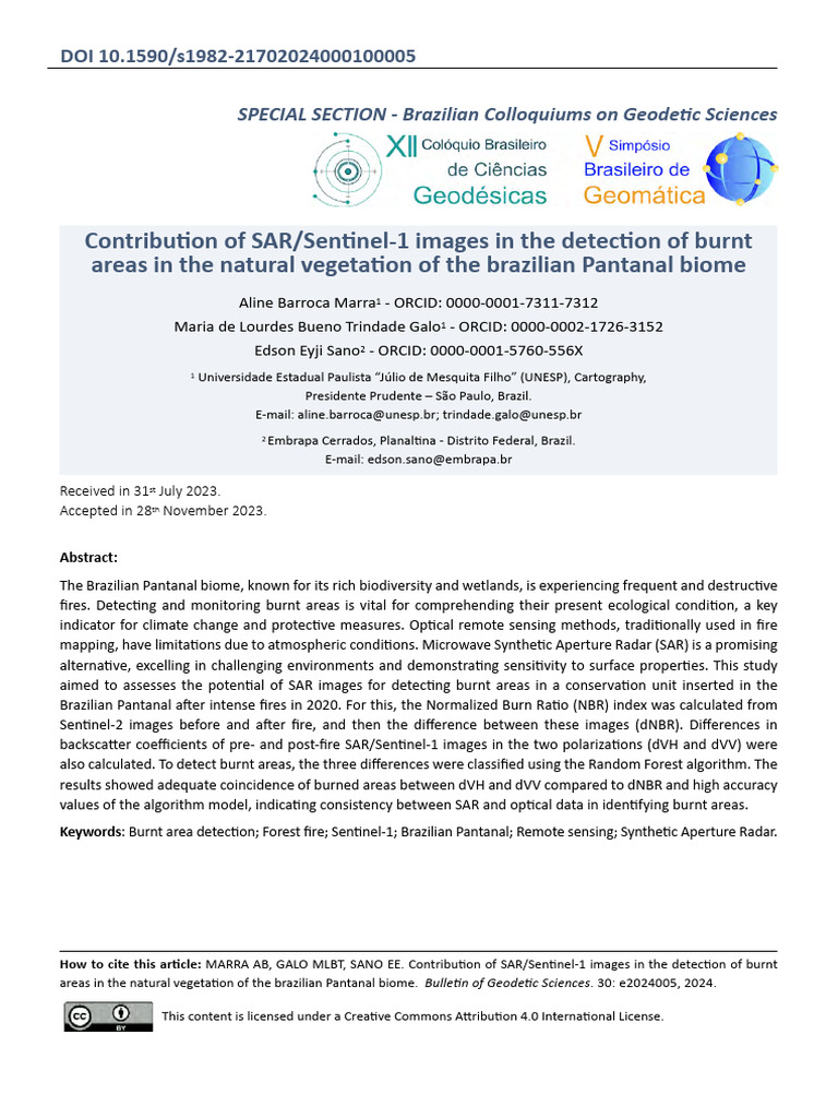 Contribution of SAR-Sentinel-1 | PDF | Infrared | Antenna (Radio)