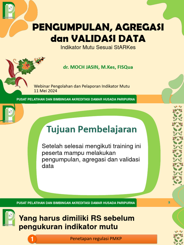 Pengumpulan, Agregasi Dan Validasi Data - Jasin 110524 | PDF