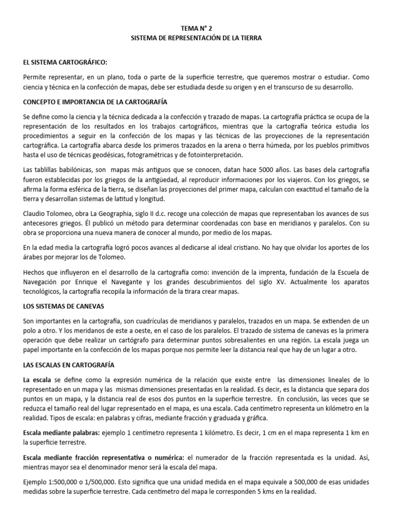 Tema 3 Geo Fisica I Trmstre | PDF | Mapa | Cartografía