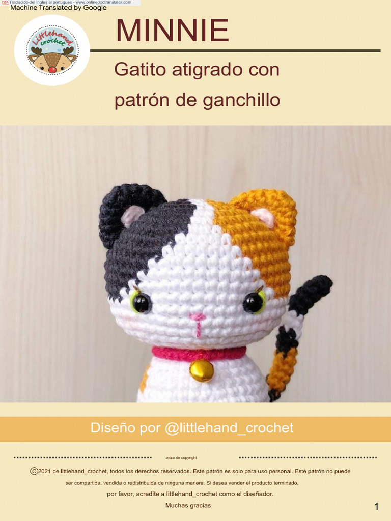 Patrón de Ganchillo: Gatito Atigrado | PDF | Tejer | Textiles