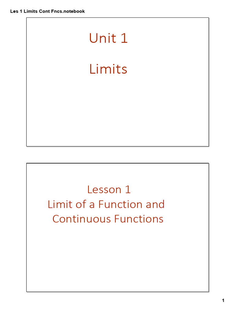 Lesson 1 Limits | PDF | Function (Mathematics) | Continuous Function
