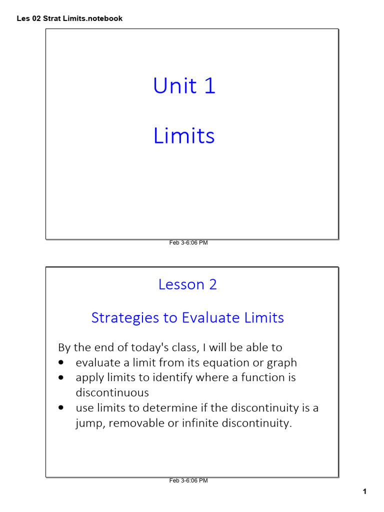 Strategies for Evaluating Limits | PDF | Function (Mathematics) | Asymptote