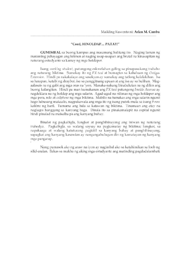 Multo-ng-isang-trahedya | PDF