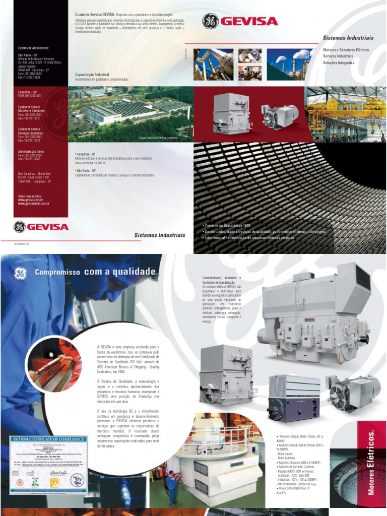 Folder Gevisa Por | PDF | Motor elétrico | Qualidade (negócios)