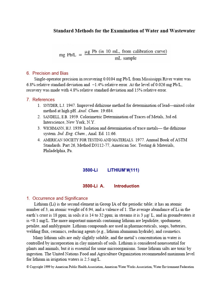 Flame Emission Photometric Method | PDF | Magnesium | Water