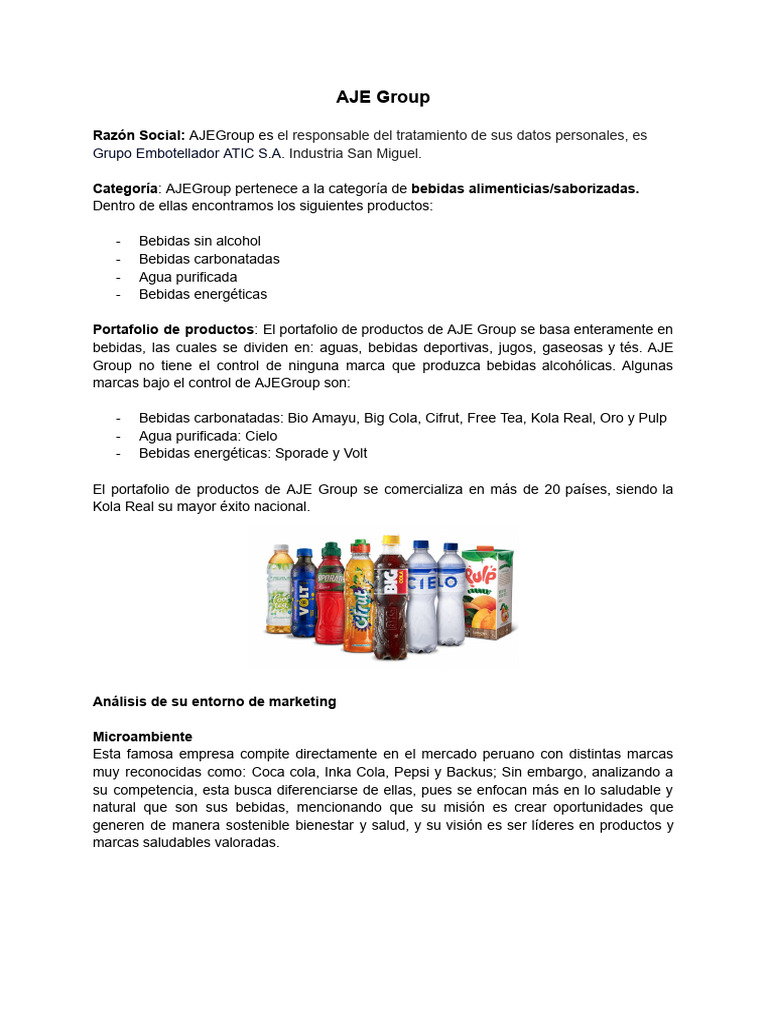 AJE Group: Grupo Embotellador ATIC S.A | PDF | Economias