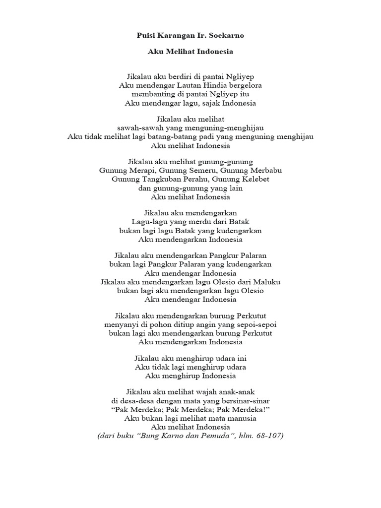 Puisi Inspiratif Karya Soekarno | PDF | Puisi