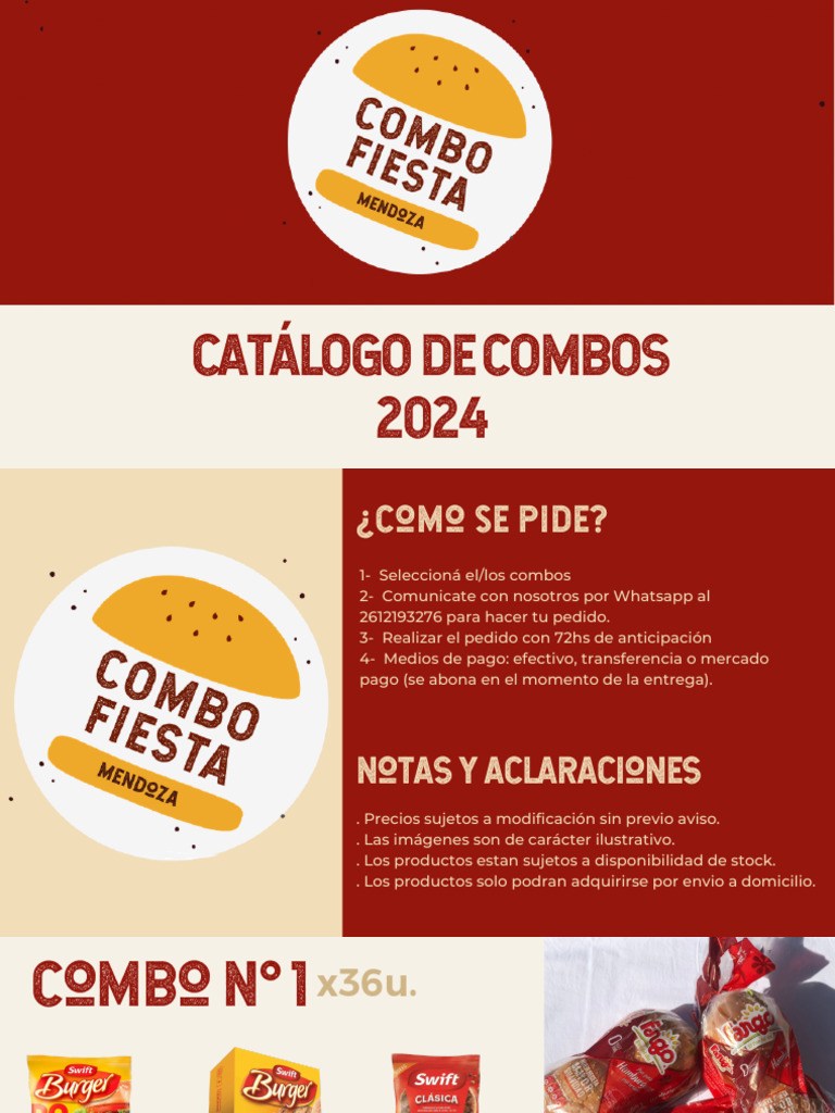 Combo Fiesta Catálogo 2024 | PDF | Cocina, comidas y vino