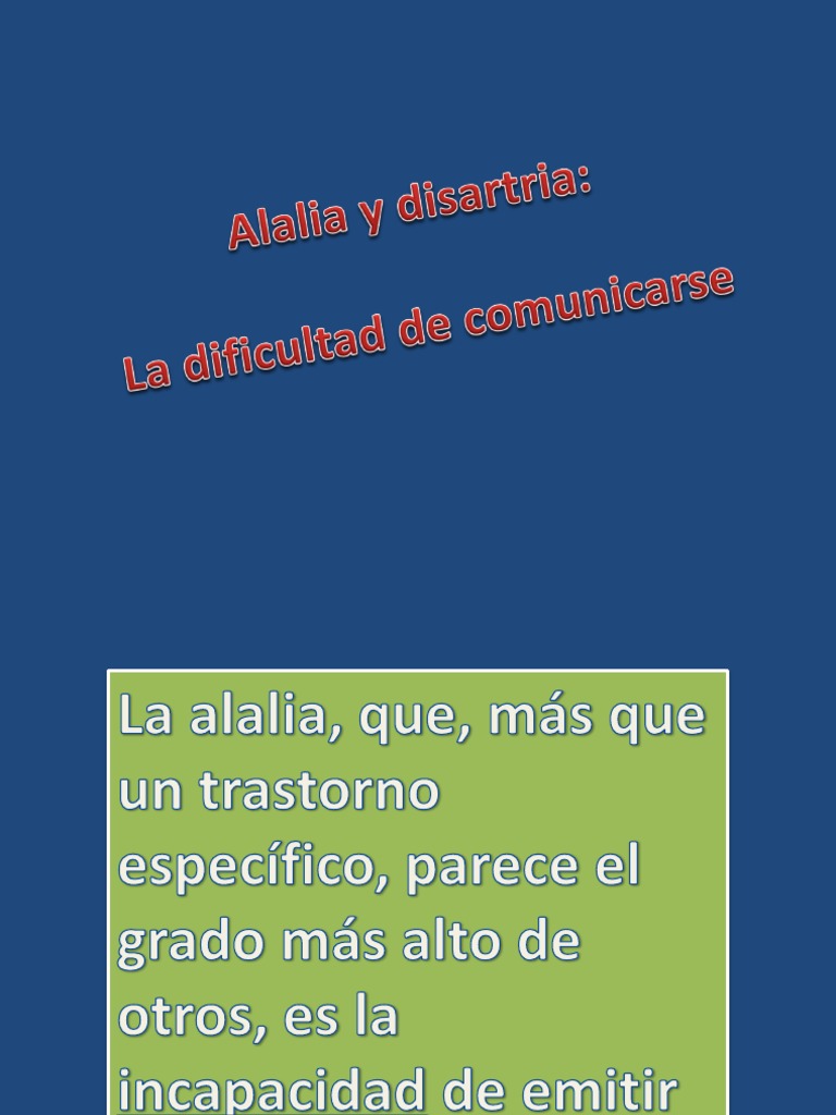 Alalia y disartria | Afasia | Cerebro