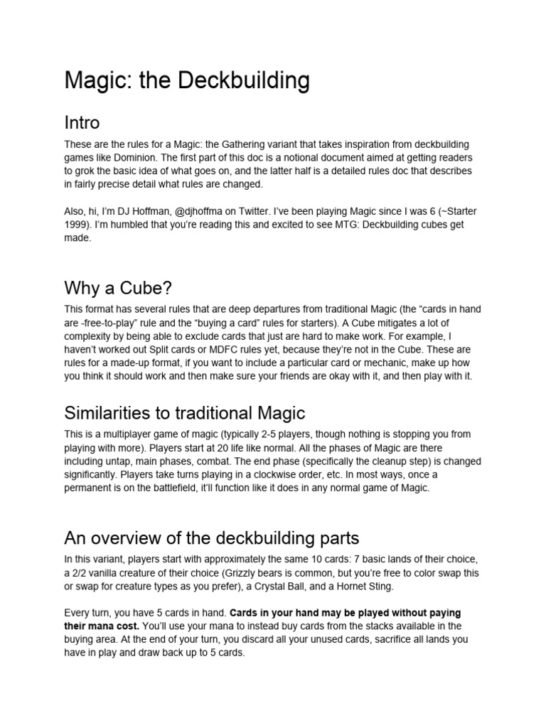 Magic The Deckbuilding Game Pdf Card Games Tabletop Games