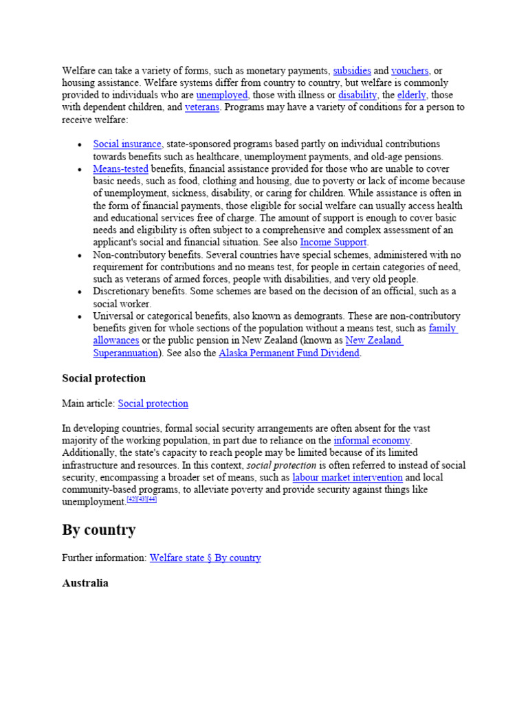 Understanding Welfare Systems Worldwide | PDF | Welfare | Pension
