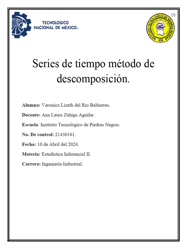 Series de Tiempo Método de Descomposición | PDF | Clima | Geografía Física