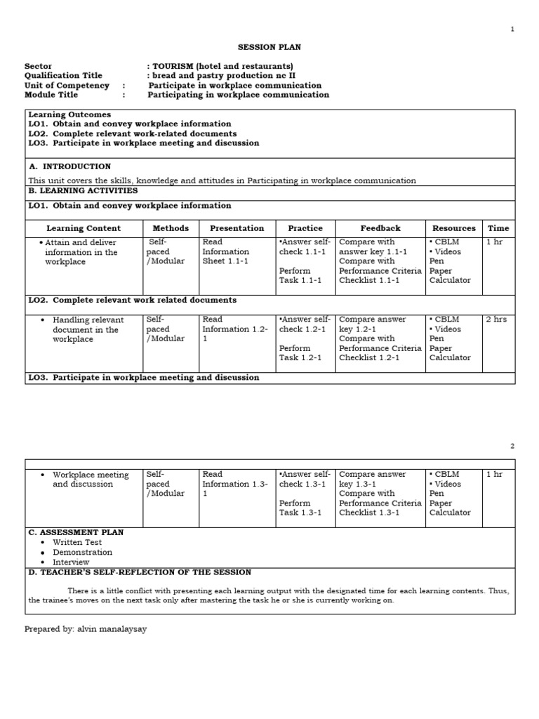 BASIC - SESSION PLAN OLD | PDF | Occupational Safety And Health | Risk