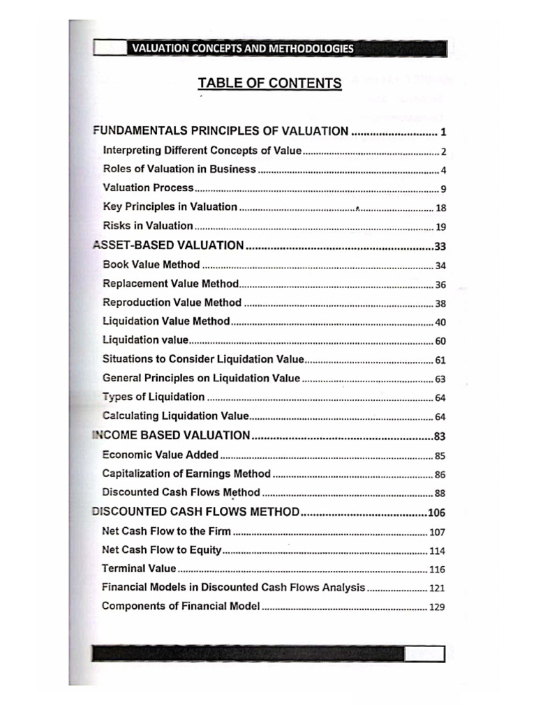 Valuation Concepts and Methods | PDF