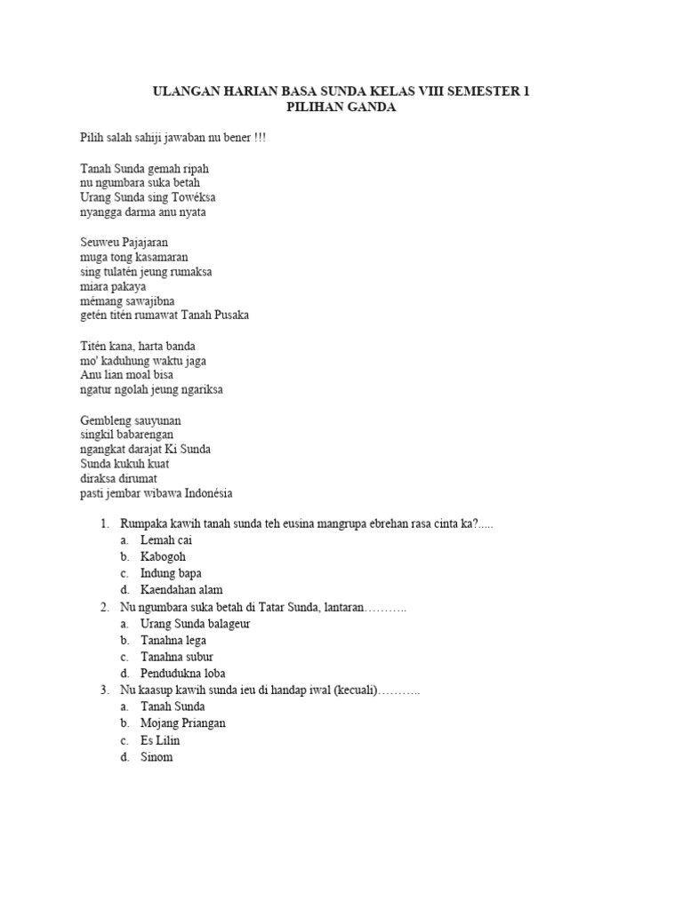 Tanah Sunda Gemah Ripah | PDF