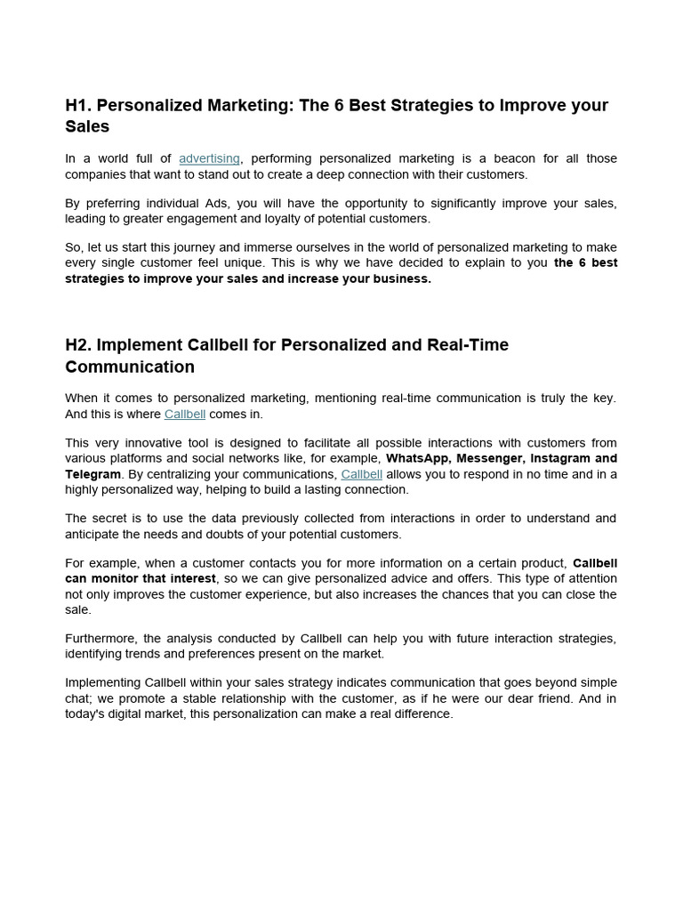 Marketing Personalizado Las 6 Mejores Estrategias para Mejorar Tu Estrategia de Ventas - ENG ...