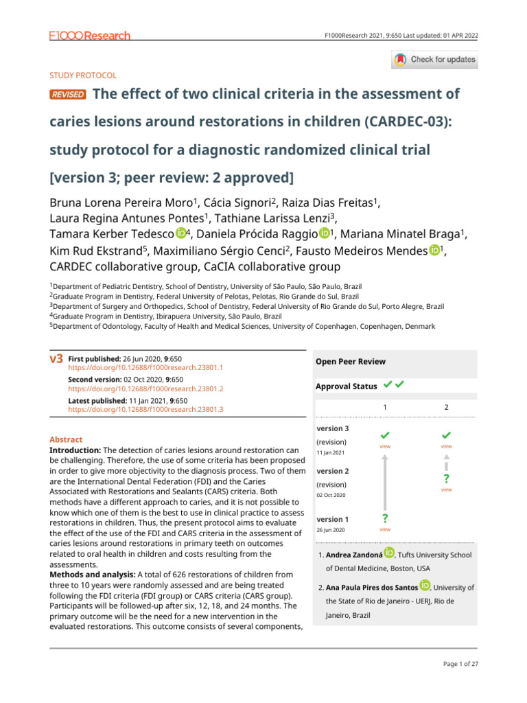 Artigo Protocolo Flúor CARDEC | PDF | Tooth Enamel | Human Tooth