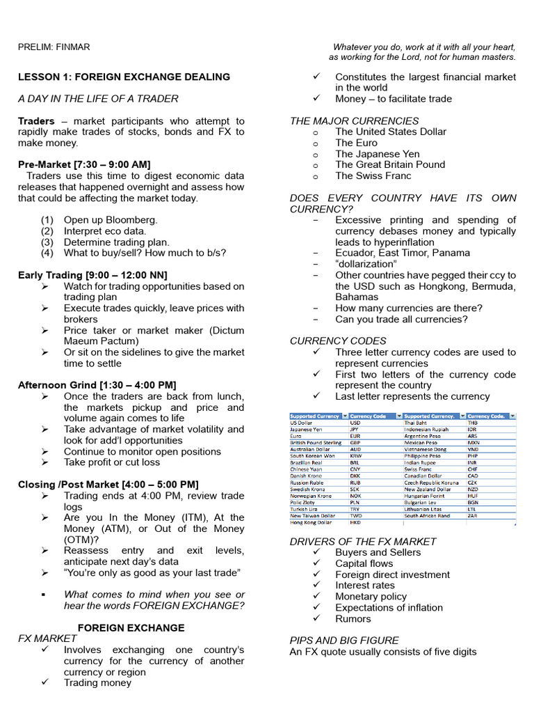A Day in the Life of a Forex Trader | PDF | Foreign Exchange Market ...