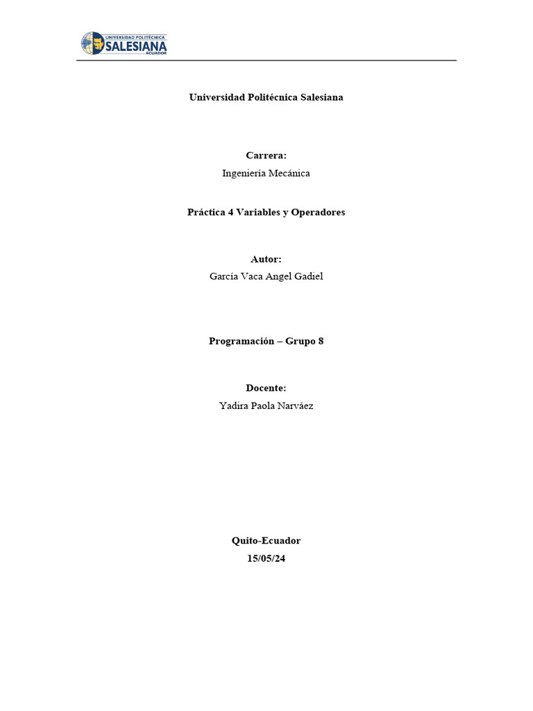 Práctica de Variables y Operadores en PSeInt | PDF | Variable ...