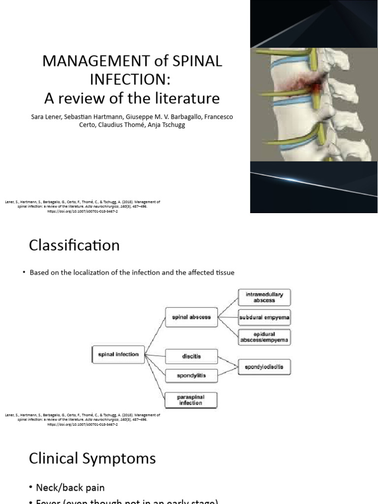 Him-Management of Spinal Infection | PDF | Staphylococcus | Infection