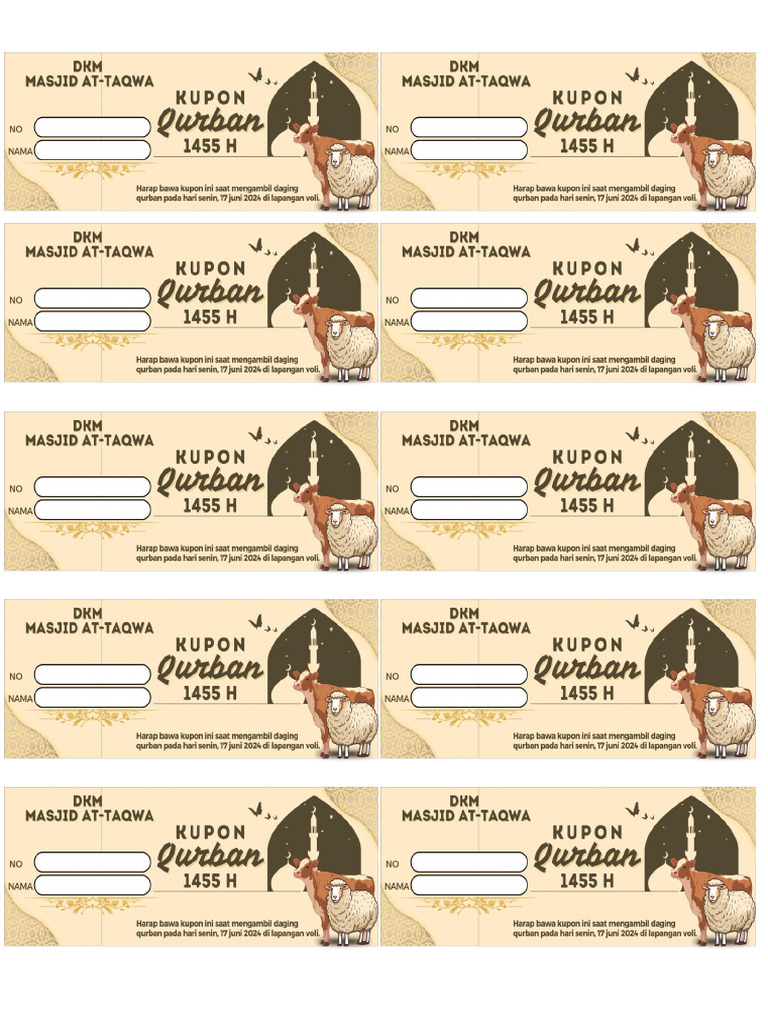 Kupon Qurban | PDF