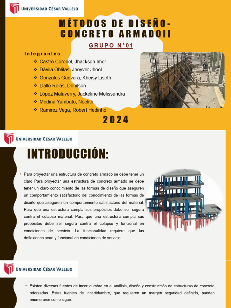 PPTS - Metodos de Diseño | PDF | Hormigón | Física Aplicada e Interdisciplinaria