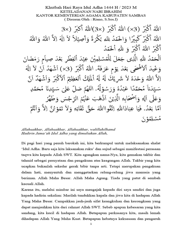 Keteladanan Nabi Ibrahim | PDF | Agama & Spiritualitas