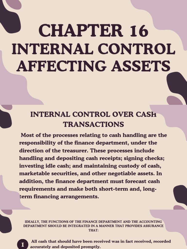 Module 14 Internal Control Affecting Assets | PDF | Internal Control | Expense