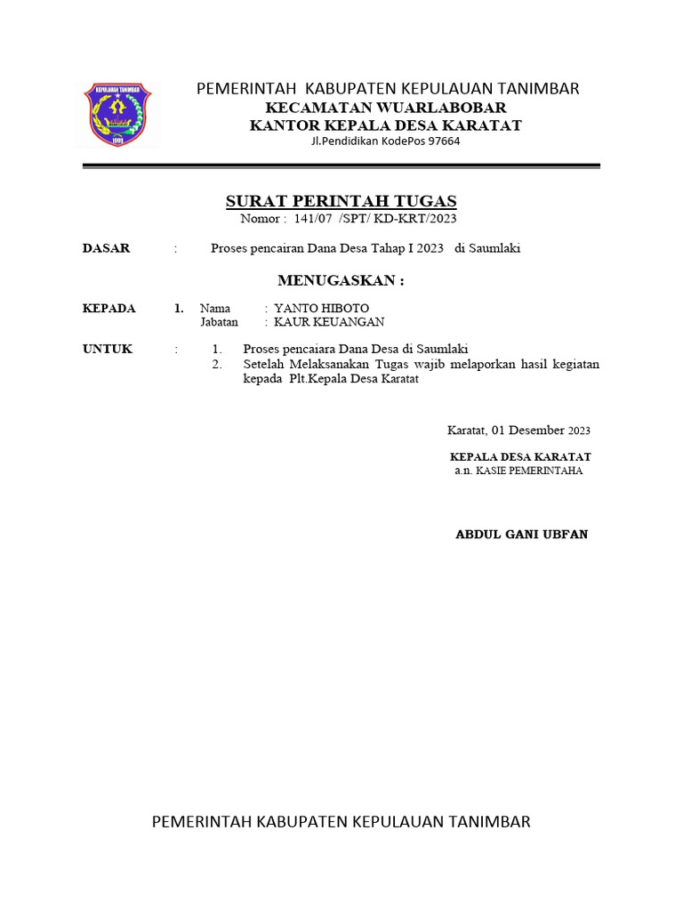 SPT DAN SPPD 2023 | PDF