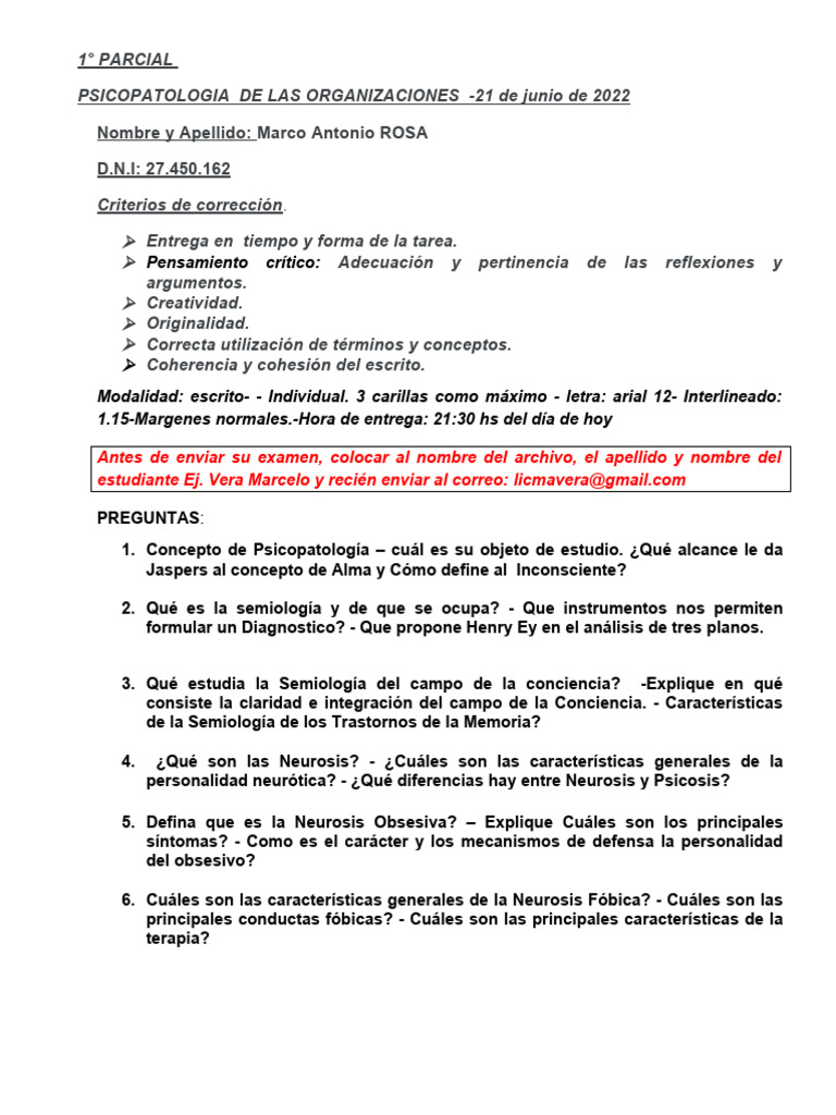 Marco Antonio ROSA | PDF | Neurosis | Amnesia