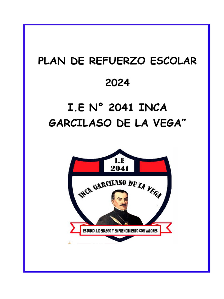 Plan de Refuerzo Escolar 2024 | Descargar gratis PDF | Evaluación | Educación primaria