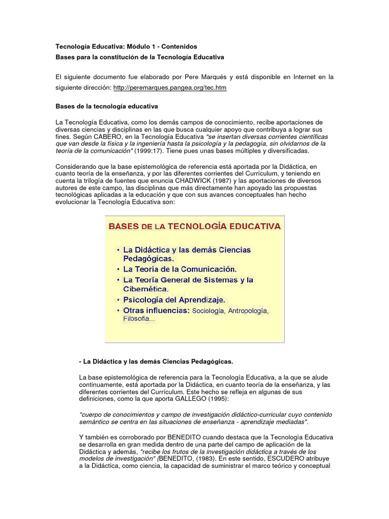 Fundamentos de Tecnología Educativa | PDF | Sicología | Tecnologia Educacional