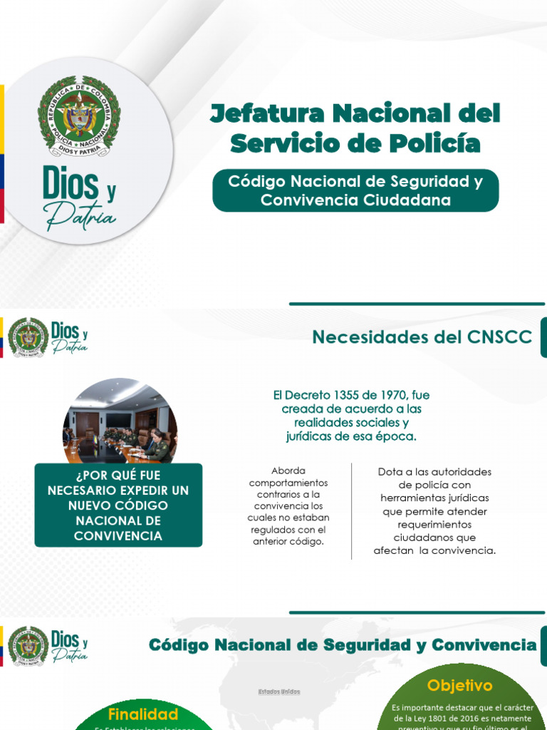 Código Nacional De Seguridad Y Convivencia Pdf Policía Derechos