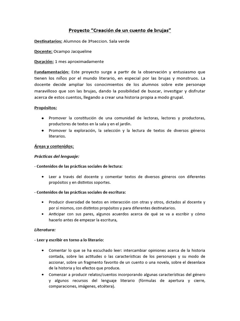 Proyecto Brujas | PDF | Cuentos